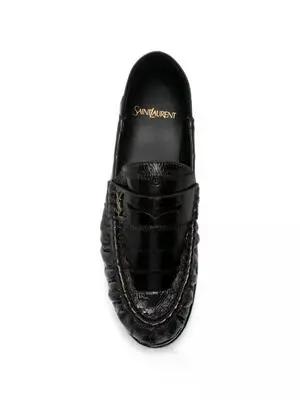 Saint Laurent Crocodile-effect Loafers