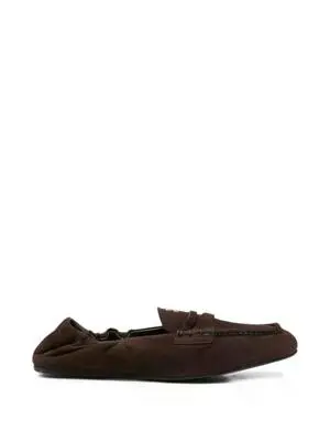 Miu Miu Logo-embossed Elasticated Loafers - Brown