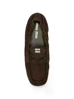 Miu Miu Logo-embossed Elasticated Loafers