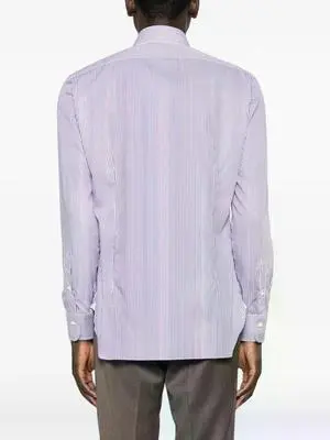 BARBA NAPOLI Striped-print Spread-collar Shirt