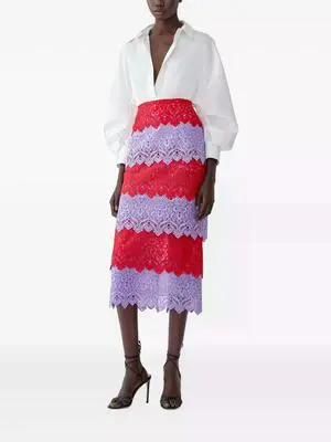 Carolina Herrera Lace-trim Midi Pencil Skirt