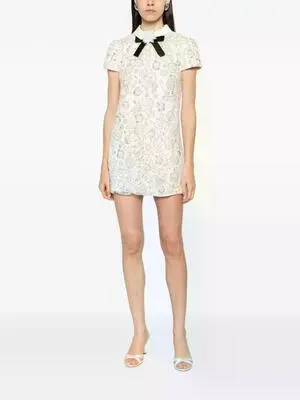 SELF-PORTRAIT Sequin Embellished Floral Mini Dress