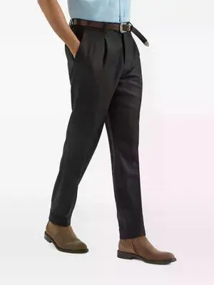 Brunello Cucinelli Virgin Wool Mouliné Twill Trousers With Pleat