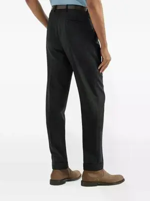Brunello Cucinelli Virgin Wool Mouliné Twill Trousers With Pleat