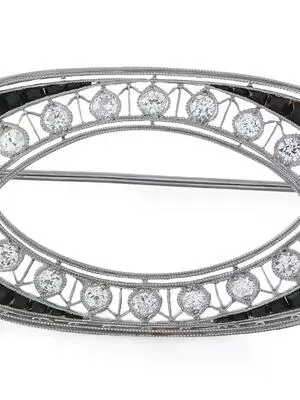 LB EXCLUSIVE Platinum Diamond And Sapphire Brooch - Silver