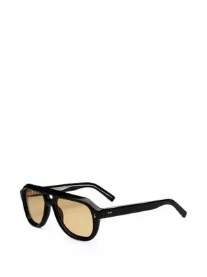 Chimi Niko Double-bridge Pilot-frame Sunglasses - Black