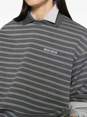 Miu Miu Striped Knit With Polo Collar