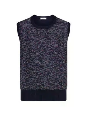 FERRAGAMO Knitted Top With Silk Panel Detail