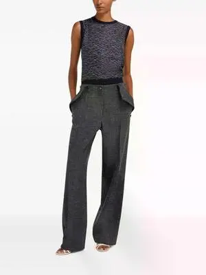 FERRAGAMO Knitted Top With Silk Panel Detail