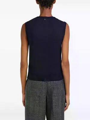 FERRAGAMO Knitted Top With Silk Panel Detail