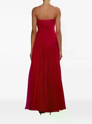 AMUR Elea Pleated Strapless Gown - Red