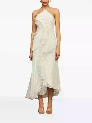 AMUR Lorelie Ruffled Halter-neck Gown