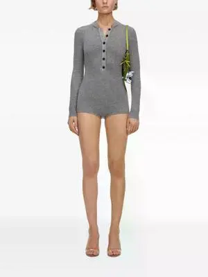 SELF-PORTRAIT Button Knit Playsuit