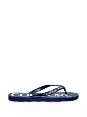 Versace Logo-print Flip Flops - Blue