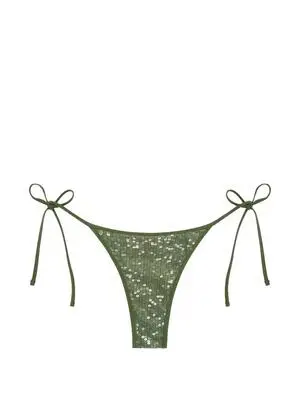 TROPIC OF C Praia Sequin-embellished Bikini Bottoms - Green
