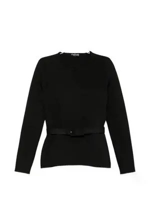 TOM FORD Belted Long-sleeve Sweater - Black