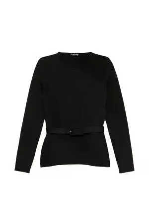 TOM FORD Belted Long-sleeve Sweater - Black