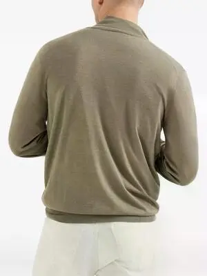 Brunello Cucinelli Cashmere And Silk Lightweight Zip-up Cardigan - Green