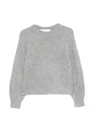EMERSON RENALDI Ribbed Knit Raglan Sweater - Grey