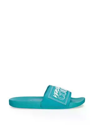 Versace Logo-patch Slides - Blue