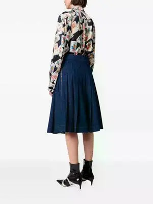 MSGM Pleated Zip-fastening Midi Skirt