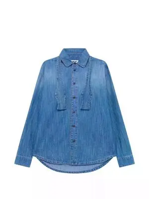MSGM Bow-tie Denim Shirt - Blue