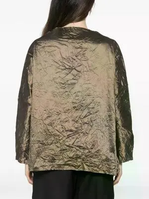DANIELA GREGIS Crinkled High Neck Long Sleeve Blouse