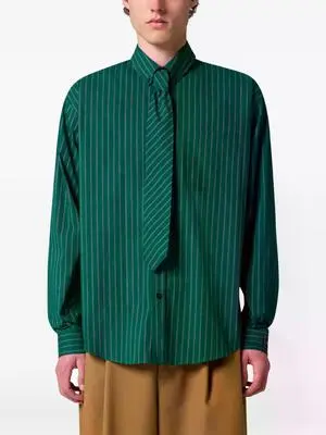 MSGM Pinstriped Tie-detail Shirt