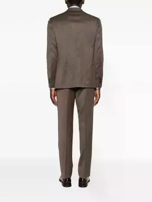 Tagliatore Peak-lapels Wool Suit - Brown