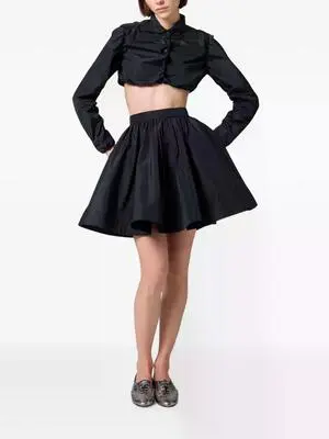 MSGM Pleated A-line Mini Skirt - Black