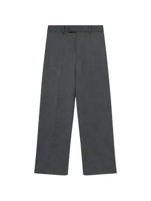 MSGM Pinstripe-pattern Pressed-crease Trousers - Grey