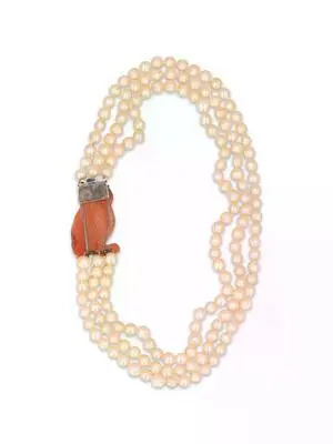 Vintage Owl Detail Necklace With Faux Pearl Embellishment