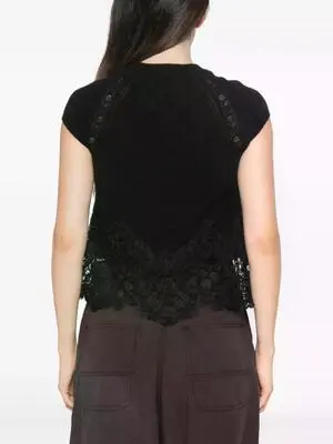 Ermanno Scervino Lace-trim Cap-sleeve Top