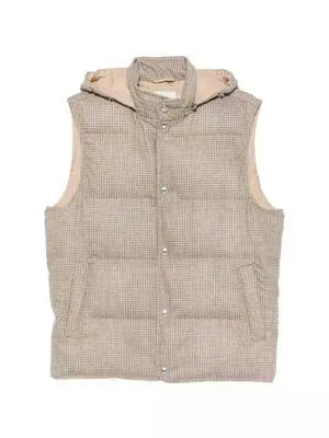 Eleventy Check-pattern Gilet - Neutrals