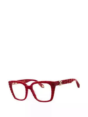 Roberto Cavalli Honeycomb Textured Square Frame Eyeglasses