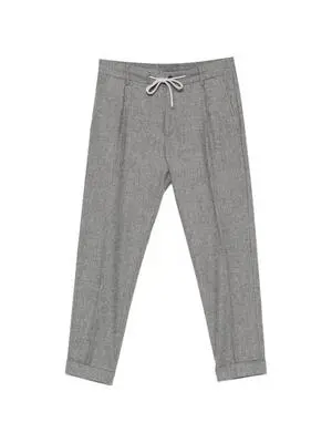 Eleventy Drawstring Pleated Trousers - Grey