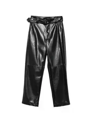 TWINSET Belted Faux-leather Trousers