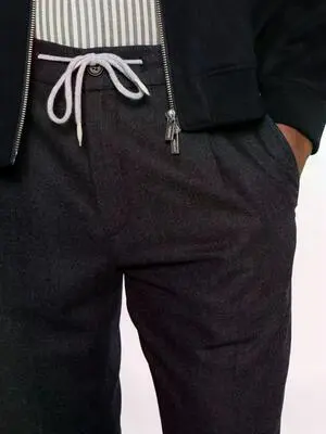 Eleventy Drawstring-waist Pleated Trousers