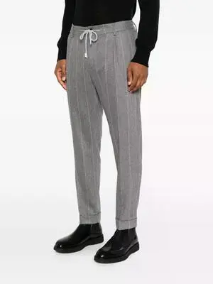 Eleventy Pinstripe Drawstring-waist Trousers
