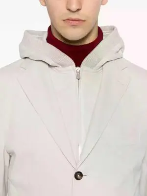 Eleventy Hooded Single-breasted Jacket