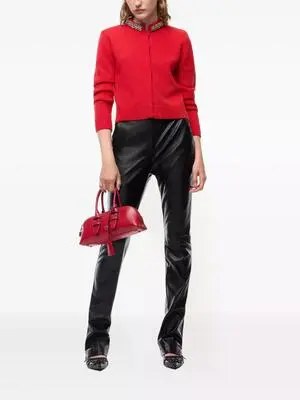 Pinko Embellished Collar Fine Knit Cardigan