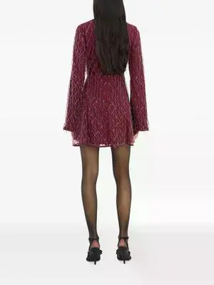 ROTATE BY BIRGER CHRISTENSEN Sequins Mini Flared Dress