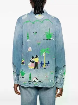 ANTIK DENIM Embroidered Denim Shirt