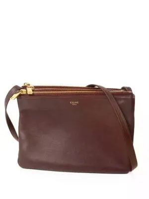 Celine Trio Logo-detail Shoulder Bag - Red