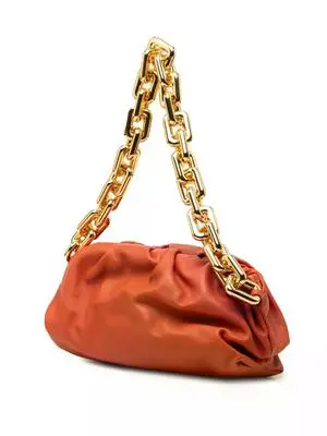 Bottega Veneta Lambskin Chain Pouch Shoulder Bag - Orange