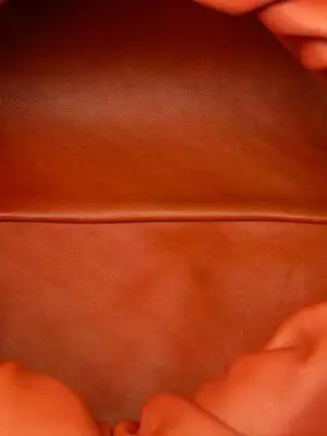 Bottega Veneta Lambskin Chain Pouch Shoulder Bag - Orange