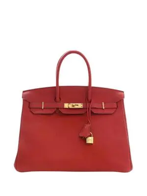 Hermès 2015 Togo Birkin Retourne 35 Handbag - Red
