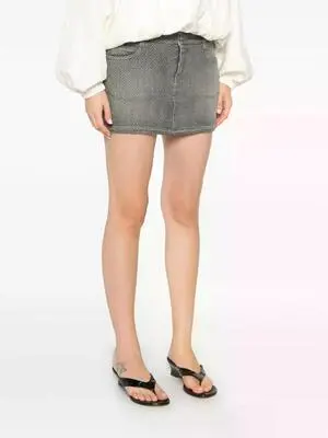 Ermanno Scervino Herringbone-pattern Mini Denim Skirt