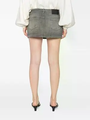 Ermanno Scervino Herringbone-pattern Mini Denim Skirt