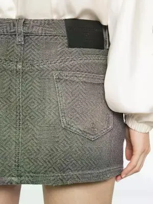 Ermanno Scervino Herringbone-pattern Mini Denim Skirt